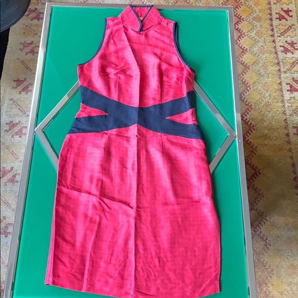 Shanghai Tang | Dresses | Shanghai Tang Red Dress With Black Waist ...